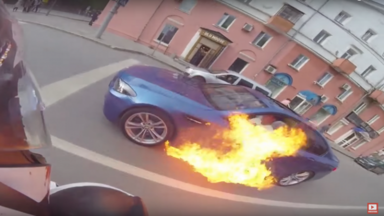 Action Movies Convinced Me That This BMW On Fire Would Explode, Which ...