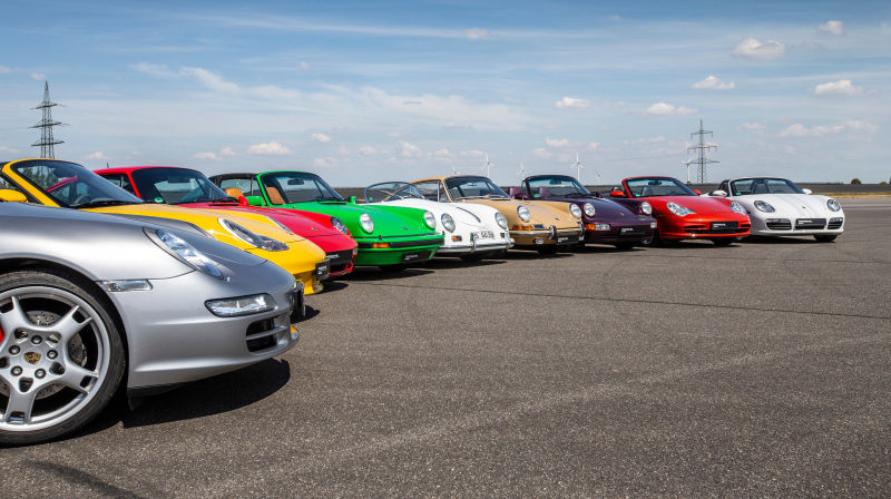 Porsche recently gathered a group of nine cars from their history to ...